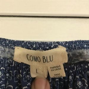 Como Blu | Tops | Como Blu Boho Blue Top | Poshmark